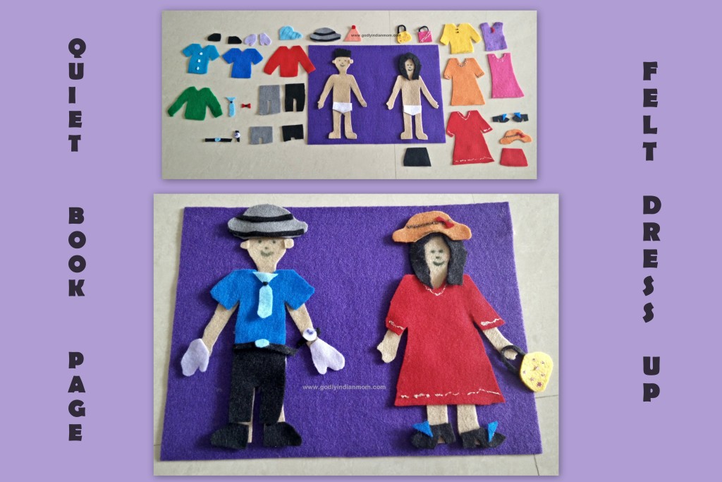 Quiet book – Dress up Page – Godly Indian Mom